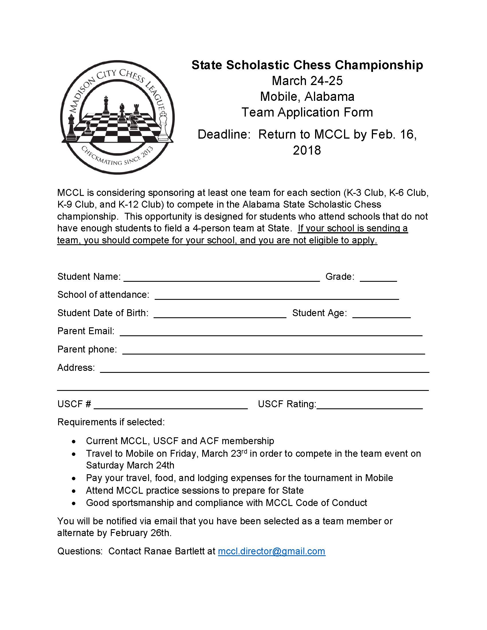 Madison City Chess League